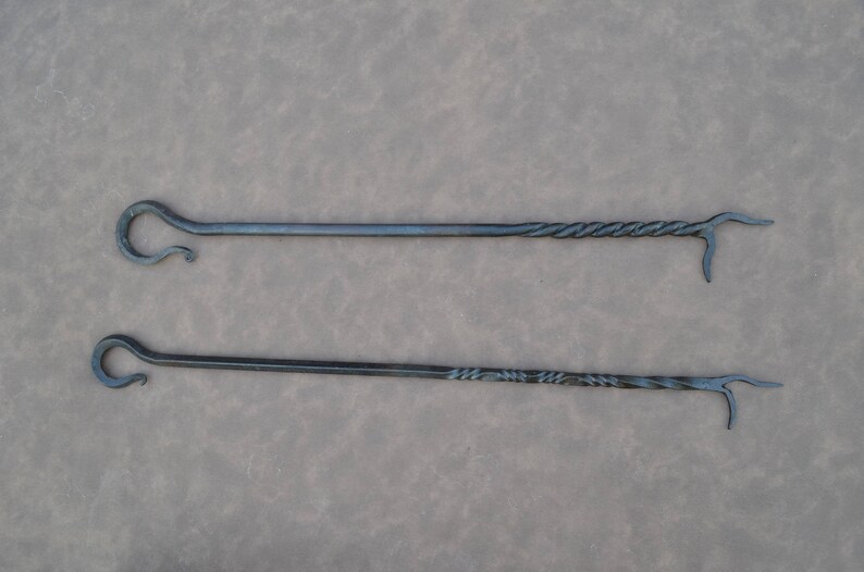 Fire Poker Blacksmith Hand Forged One Piece Steel Fire Rake - Etsy