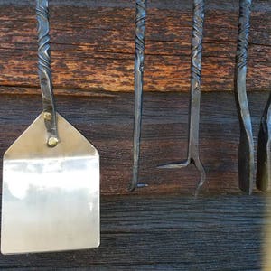Grilling Tool Set. Blacksmith Hand Forged Steel 4 Piece - Etsy