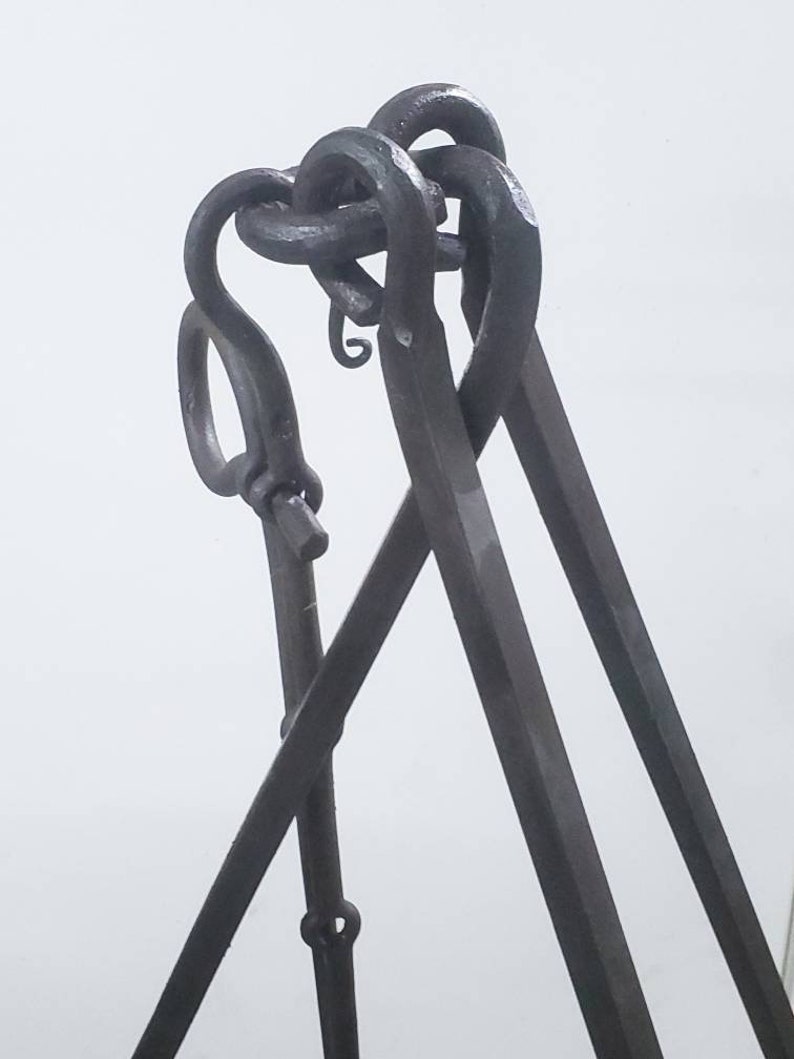 Blacksmith Forged Cooking Tripod and Trammel Hook. Campfire - Etsy