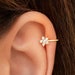 Dainty & Minimalist Pave CZ Flower Shaped Helix Ear Cuff Earrings - Etsy