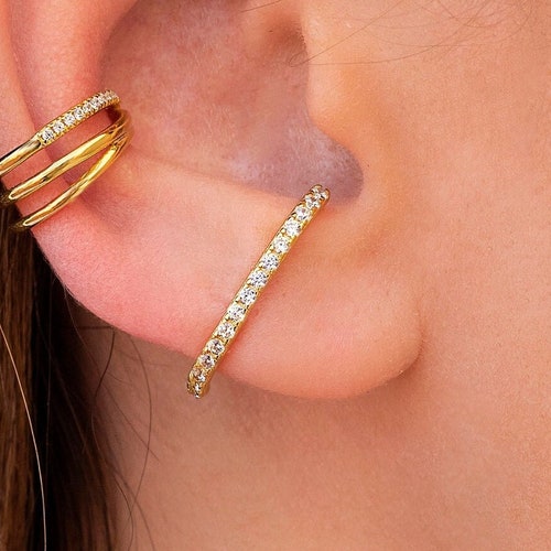Minimalist Ear Lobe Cuff Huggie Hoop Earrings - Etsy