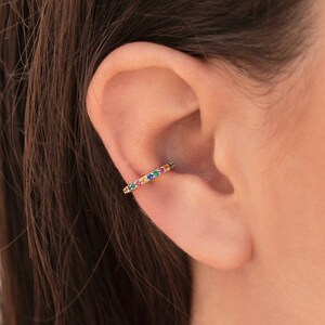 Rainbow Cz Conch Ear Cuff Earrings - Etsy