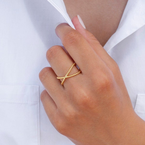 Criss Cross Ring - Etsy