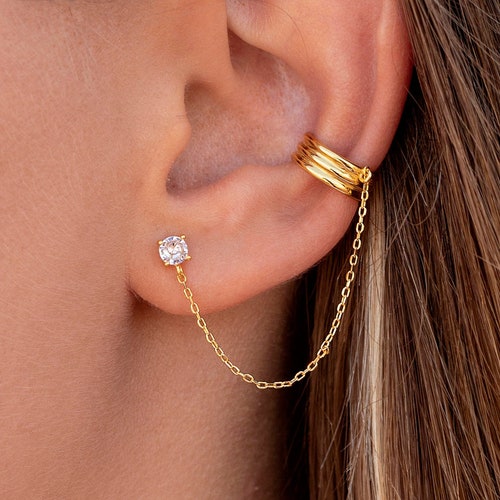 Dainty Pyramid Spikes Conch Ear Cuff Earrings - Etsy
