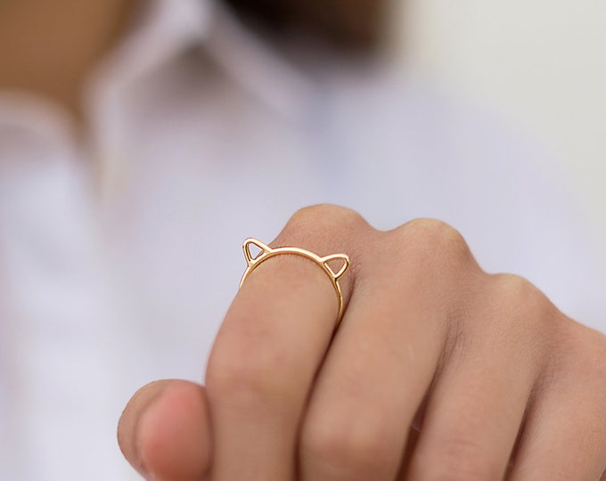 Cat Ears Ring Crazy Cat Lady Cat Ring Sterling Silver 925 Jewelry by ...