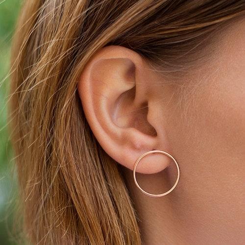 Front Circle Hoop Earrings Three Different Sizes Available: - Etsy