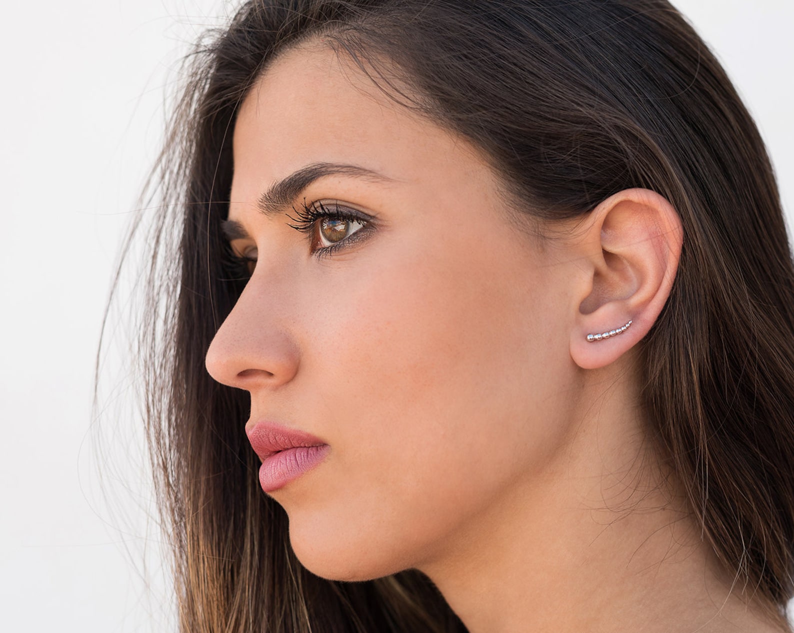 Minimalist Beaded Ear Climber Earrings - Etsy