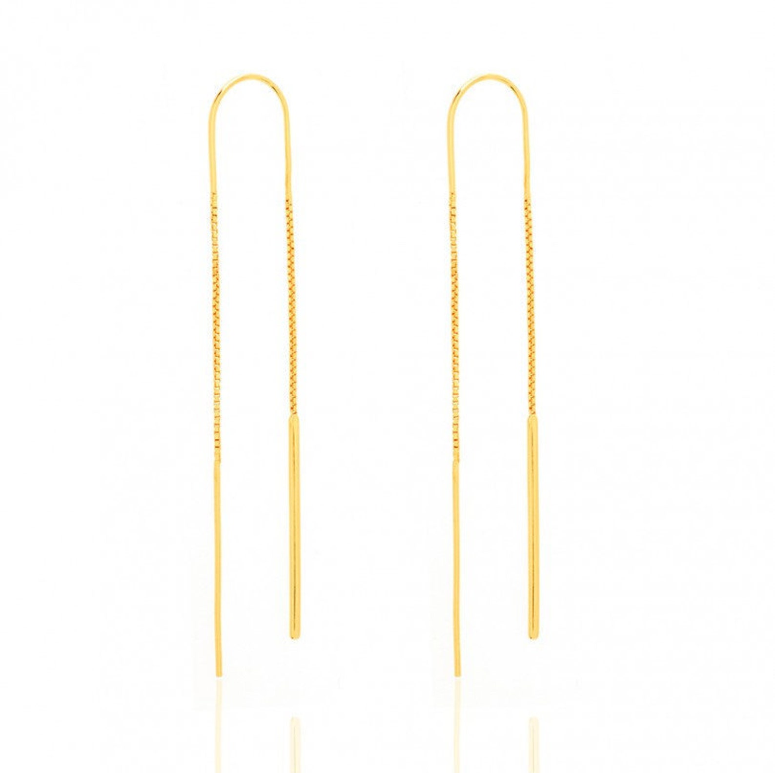 Threader Earrings, Chain Earrings, Bar Earrings, Long Earrings, Big ...
