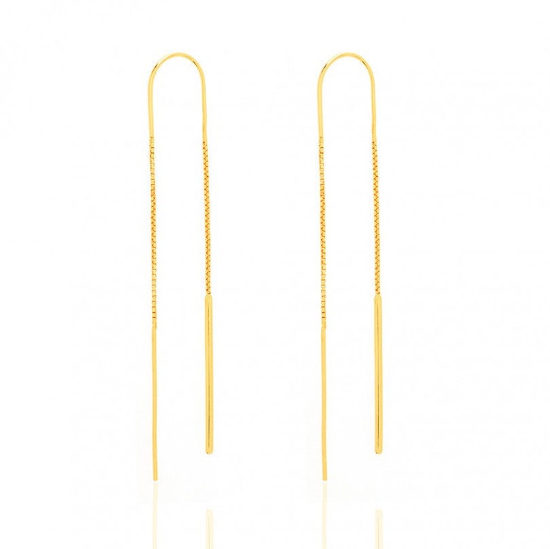 Threader Earrings Chain Earrings Bar Earrings Long - Etsy