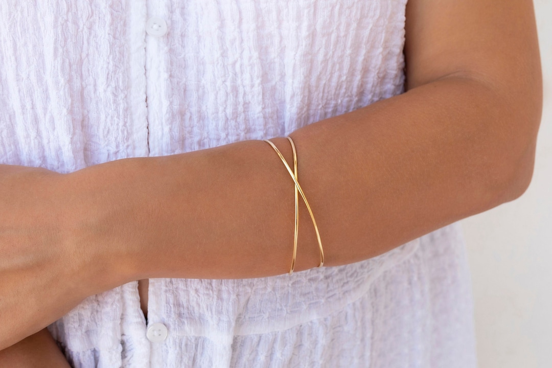 Minimalist Criss Cross X Shaped Bangle Bracelet - Etsy