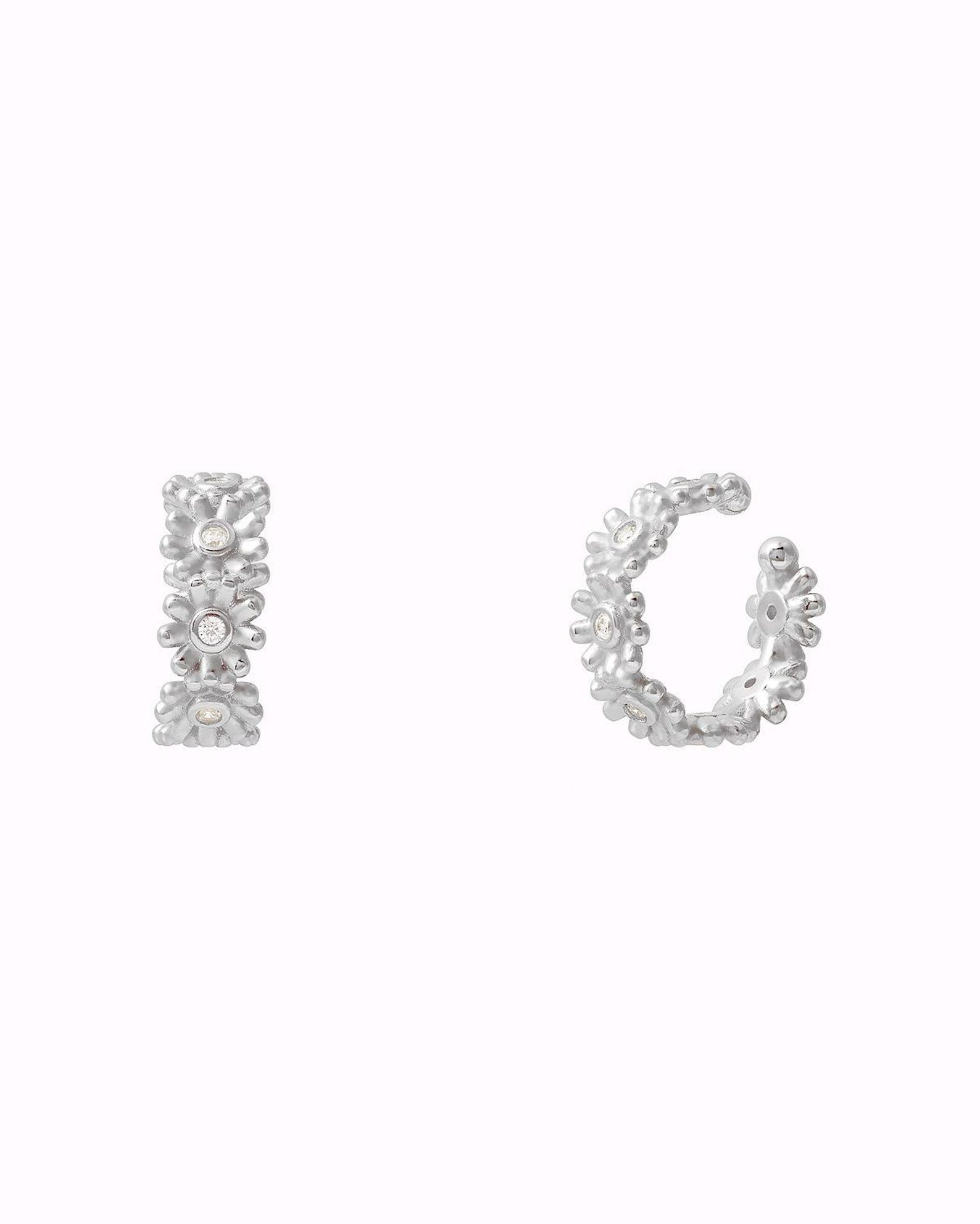Dainty CZ Daisy Flowers Conch Ear Cuff Earrings - Etsy