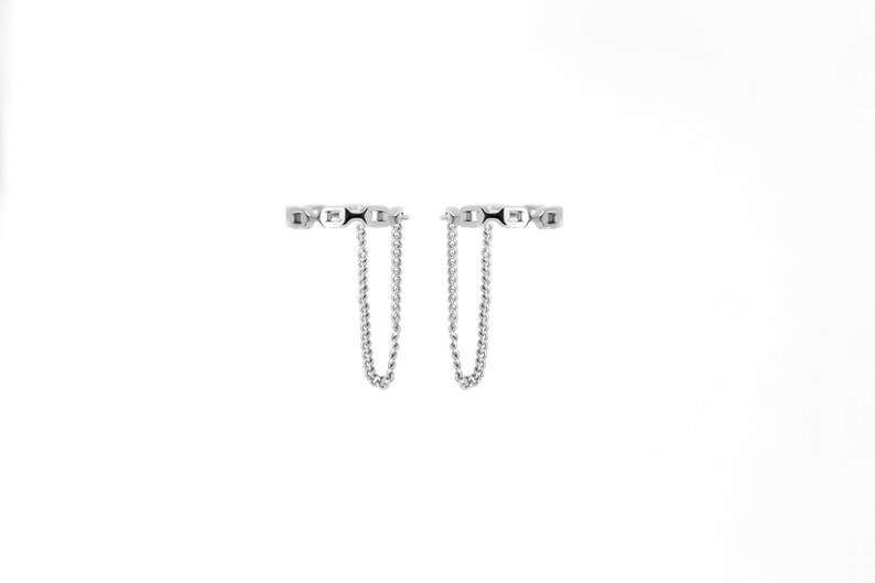 Dainty Chain Shaped Conch Ear Cuff With Dangling Chain | Etsy