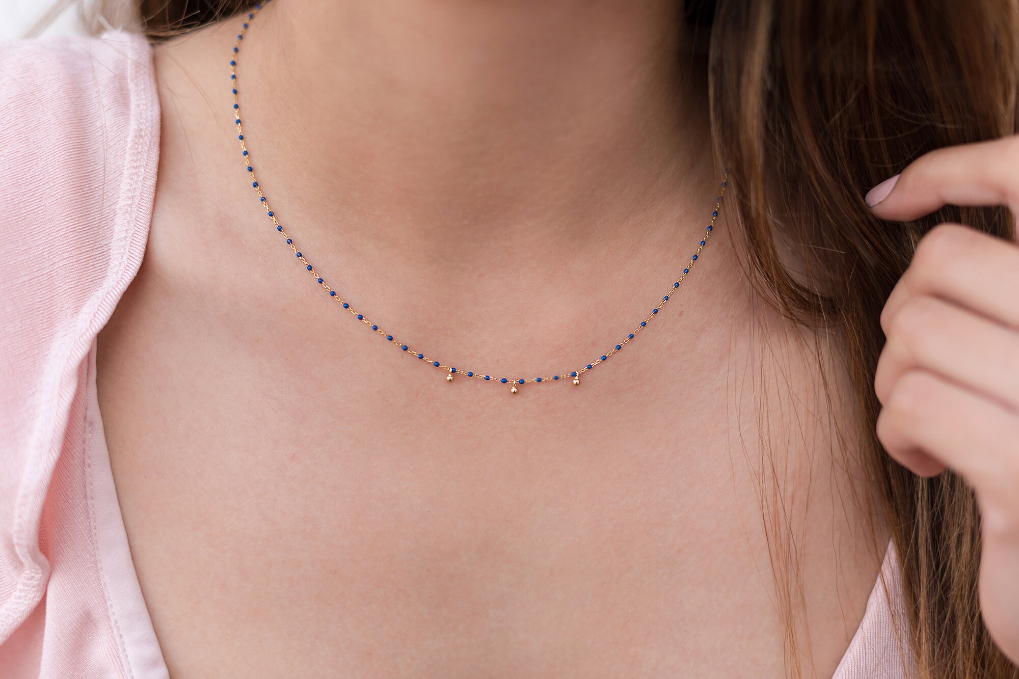 Ceramic Chain Necklace, Ceramic Beaded Necklace, Chain Necklaces ...