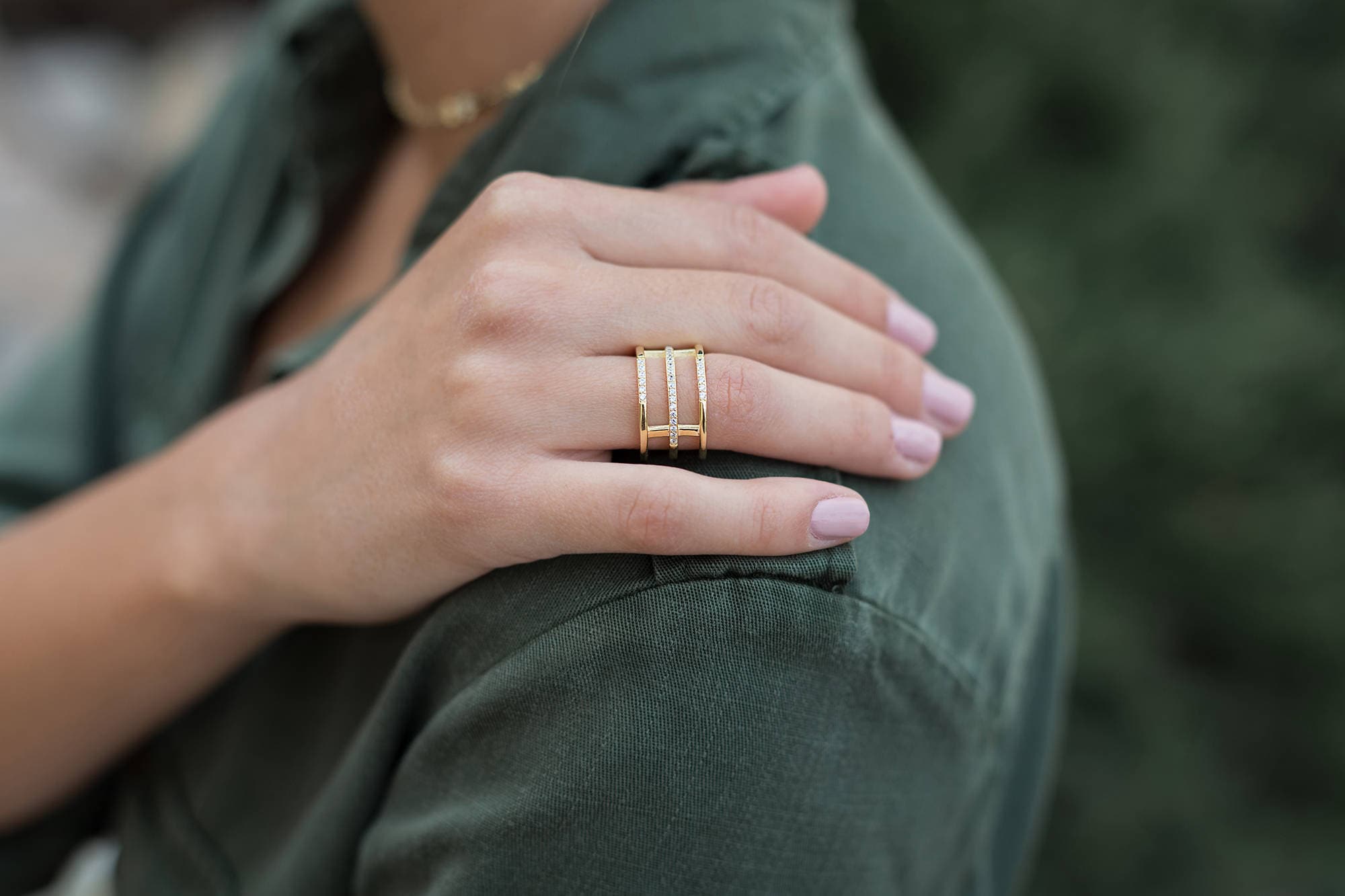 Zircon Ring, Triple Zircon Ring, Wide Zircon Ring, Minimalist Jewelry ...