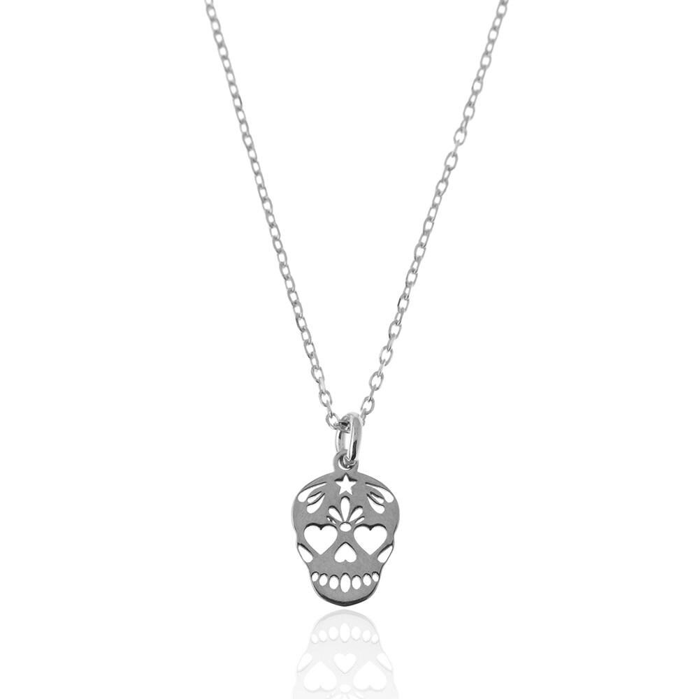 Dainty & Minimalist Mexican Catrina Skull Pendant Necklace - Halloween ...