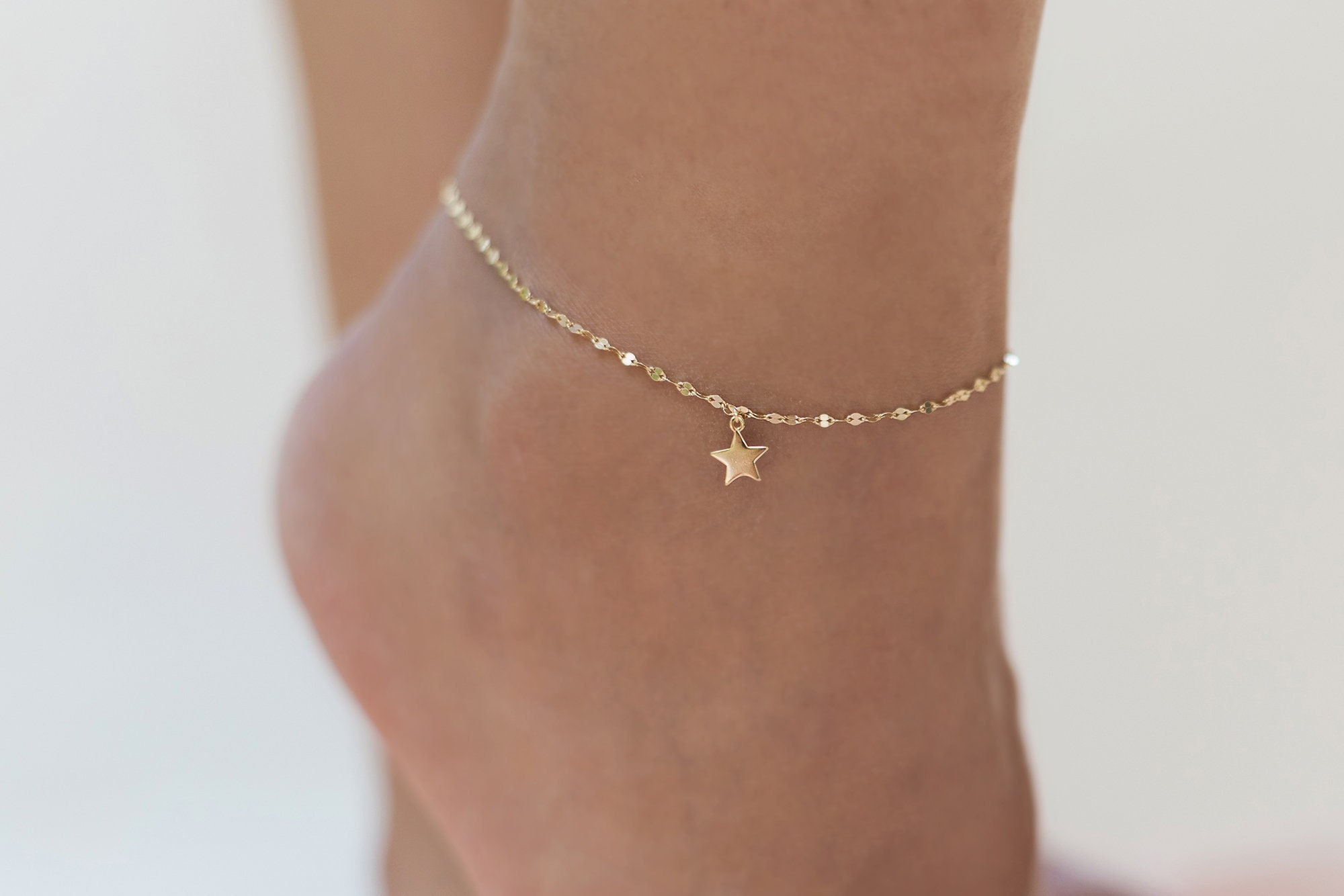 Dainty Star Pendant Anklet Bracelet - Etsy