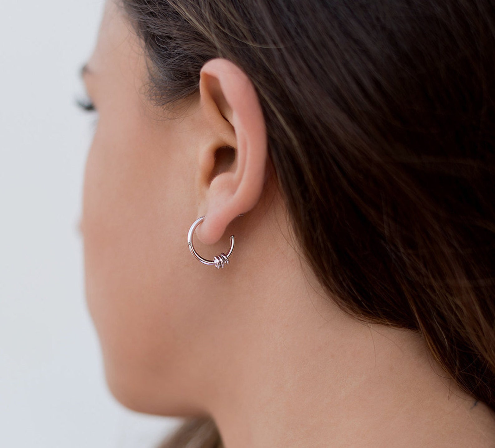 Beaded hoop earrings 16 mm hoop earrings Huggie hoop | Etsy