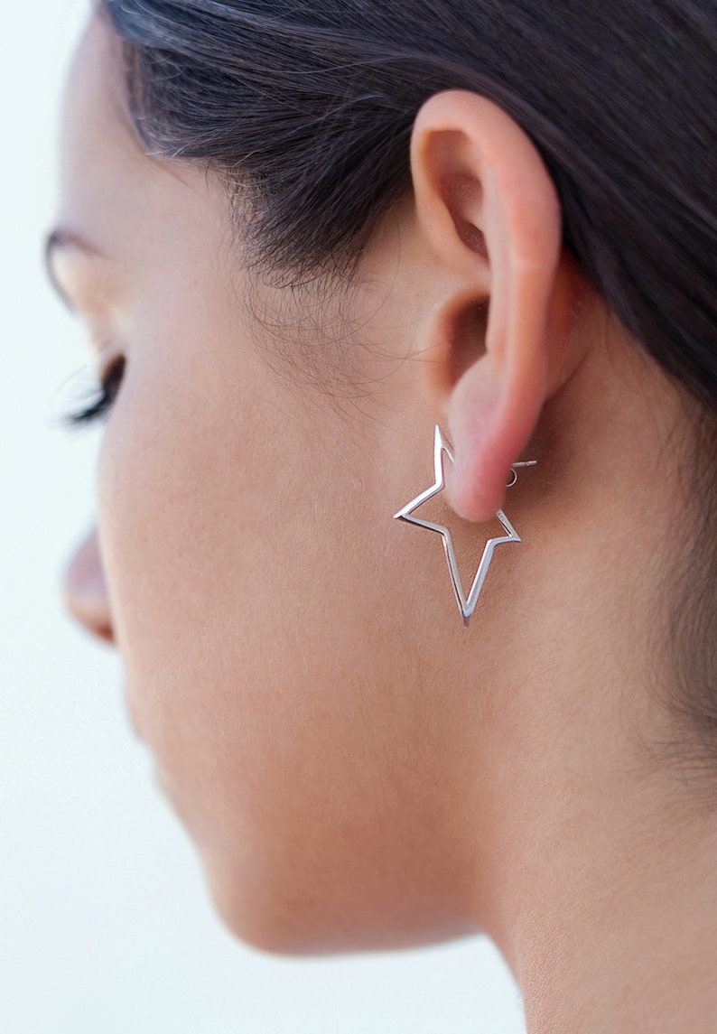 Star Earrings, Star Hoops, Original Earrings, Star Hoop Earrings ...