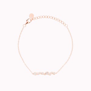 Dainty & Minimalist Bezel CZ Cluster Chain Bracelet - Etsy