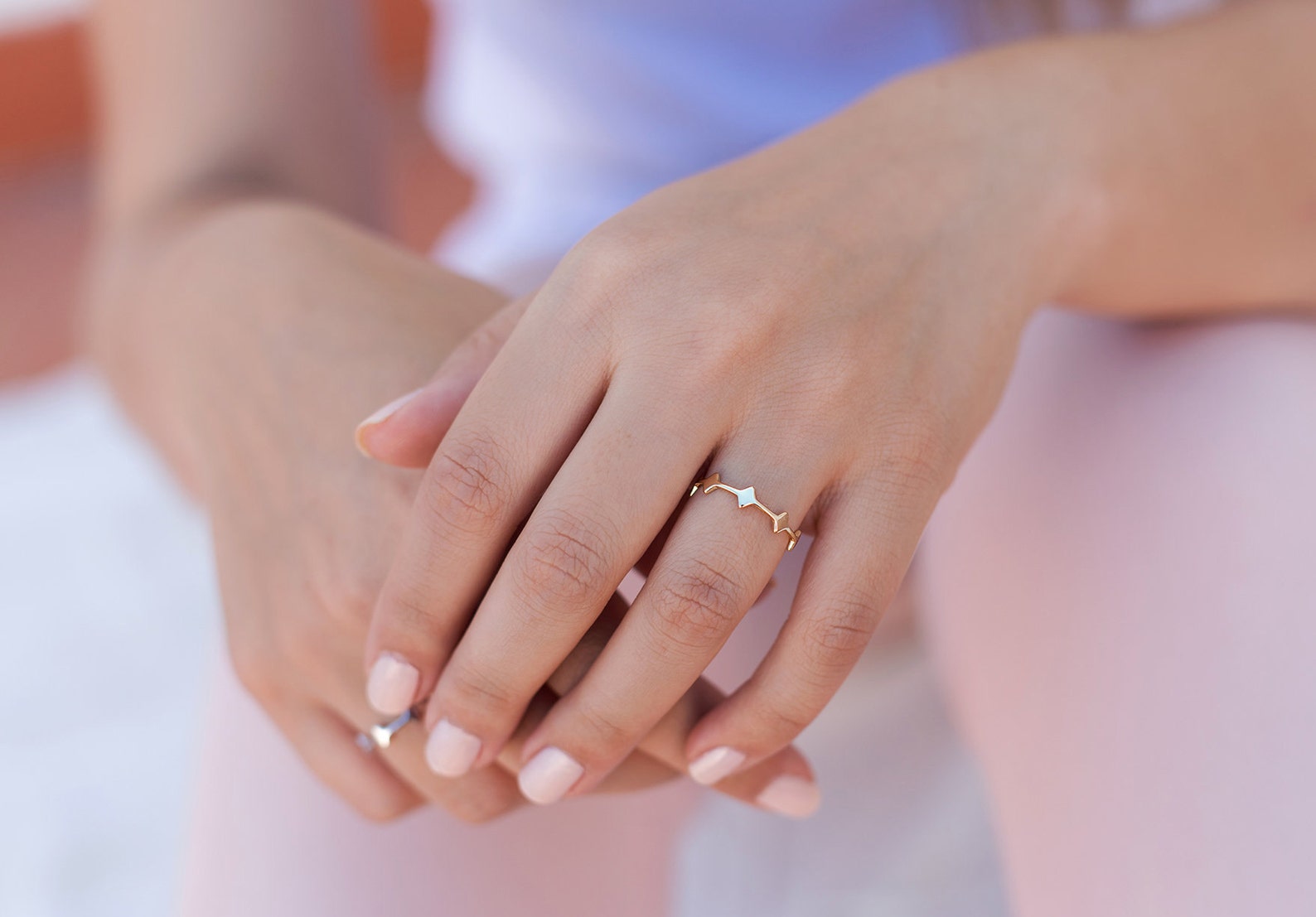 Rhombus Ring Diamond Shape Ring Geometric Ring Minimalist | Etsy
