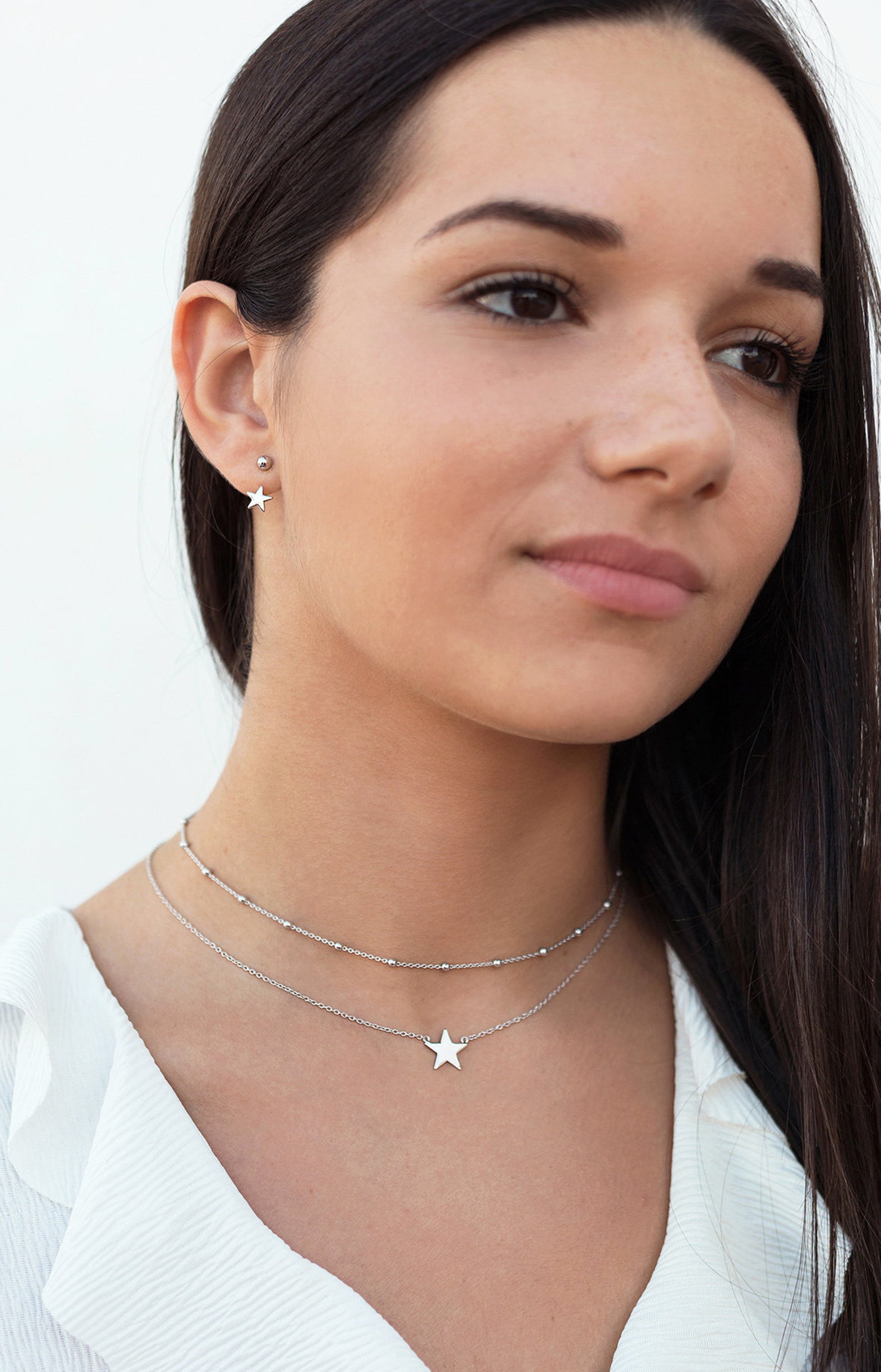Star Necklace, Satr Pendant, Silver Necklaces, Silver Star Necklaces ...