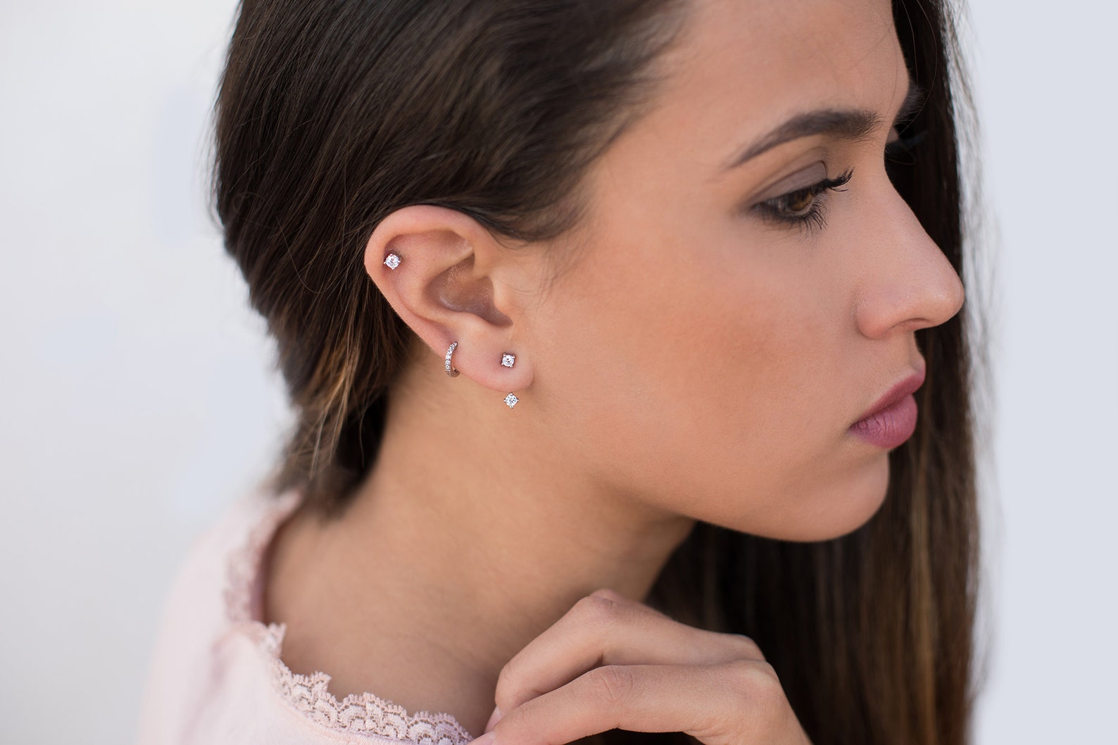 Double Cubic Zirconia Ear Jacket Earrings Etsy