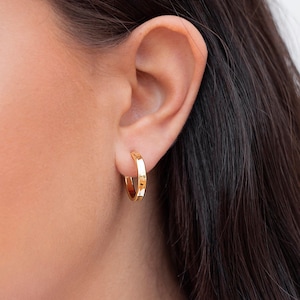 Square Edge Hoop Earrings - Various Sizes - Etsy