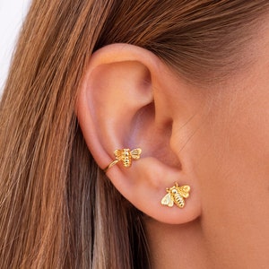 Dainty & Tiny Bee Shaped Ear Cuff Earrings - Etsy