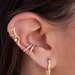Dainty Moon Shaped Ear Cuff Earrings With CZ Dangling Charms - Etsy
