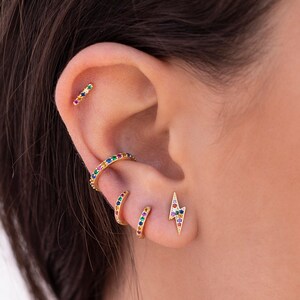 Rainbow Cz Conch Ear Cuff Earrings - Etsy