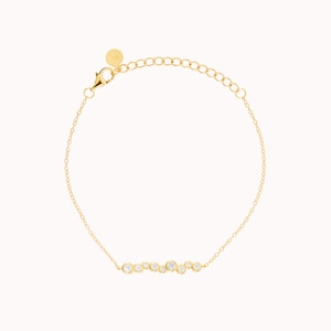 Dainty & Minimalist Bezel CZ Cluster Chain Bracelet - Etsy