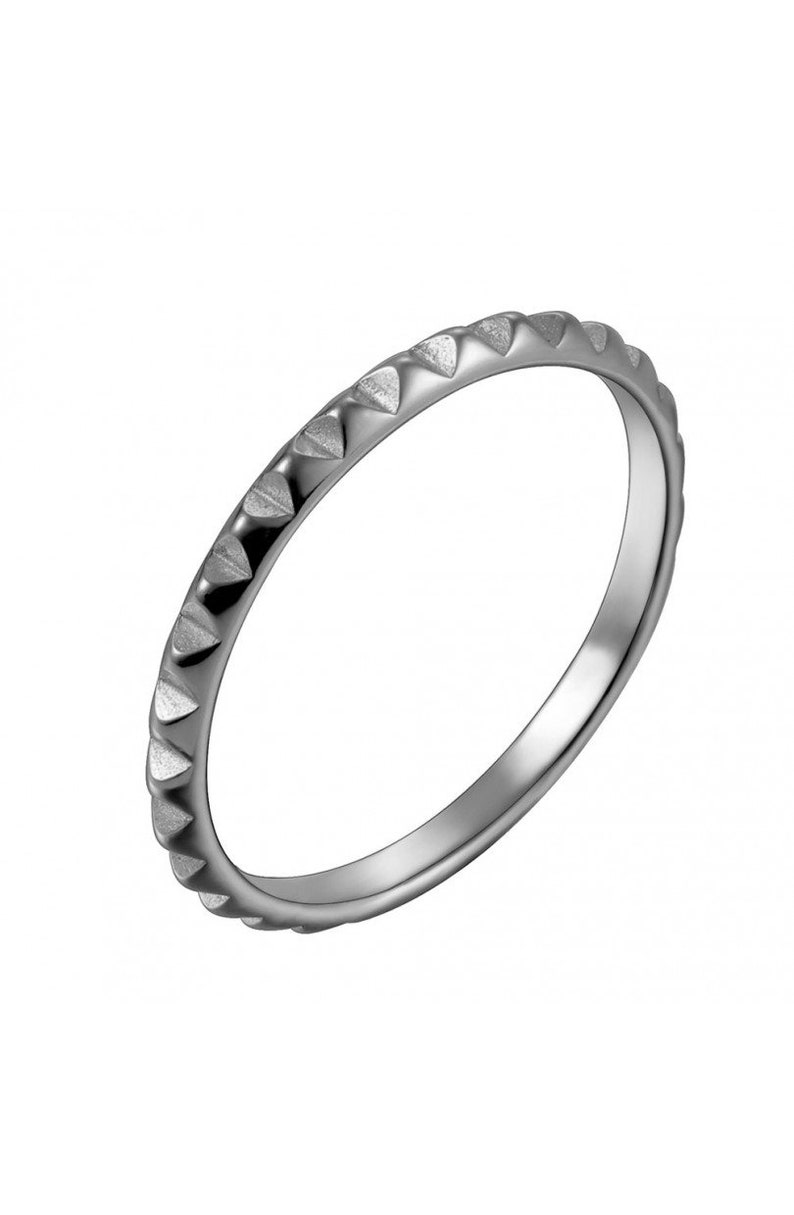 Faceted Ring, Thin Silver Rings, Spikes Ring, Stackable Rings, Stacking ...