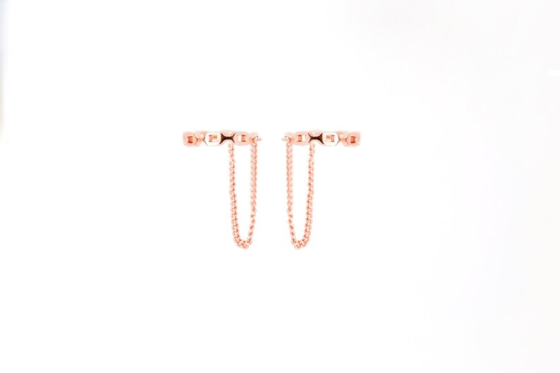 Dainty Chain Shaped Conch Ear Cuff With Dangling Chain | Etsy