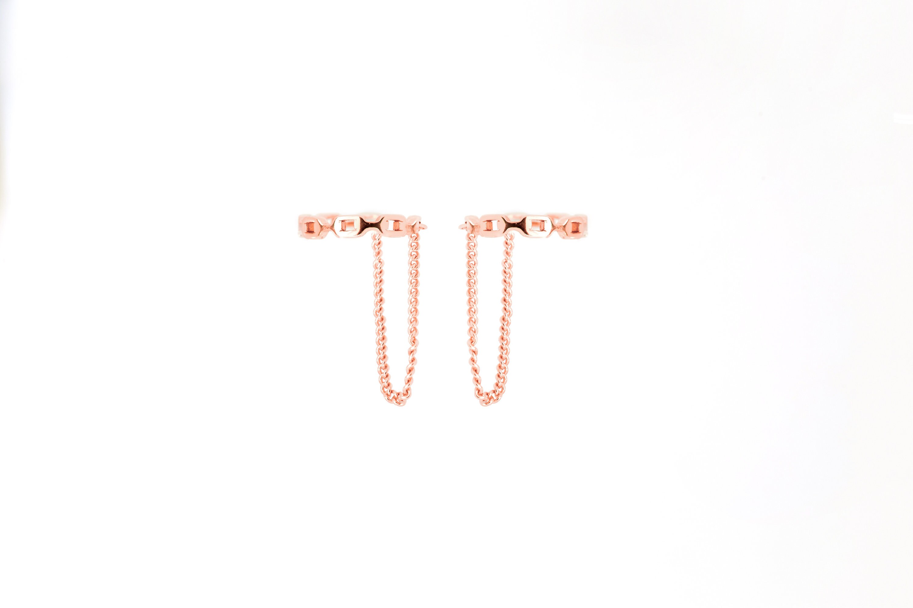 Dainty Chain Shaped Conch Ear Cuff With Dangling Chain | Etsy