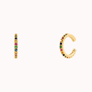 Rainbow Cz Conch Ear Cuff Earrings - Etsy
