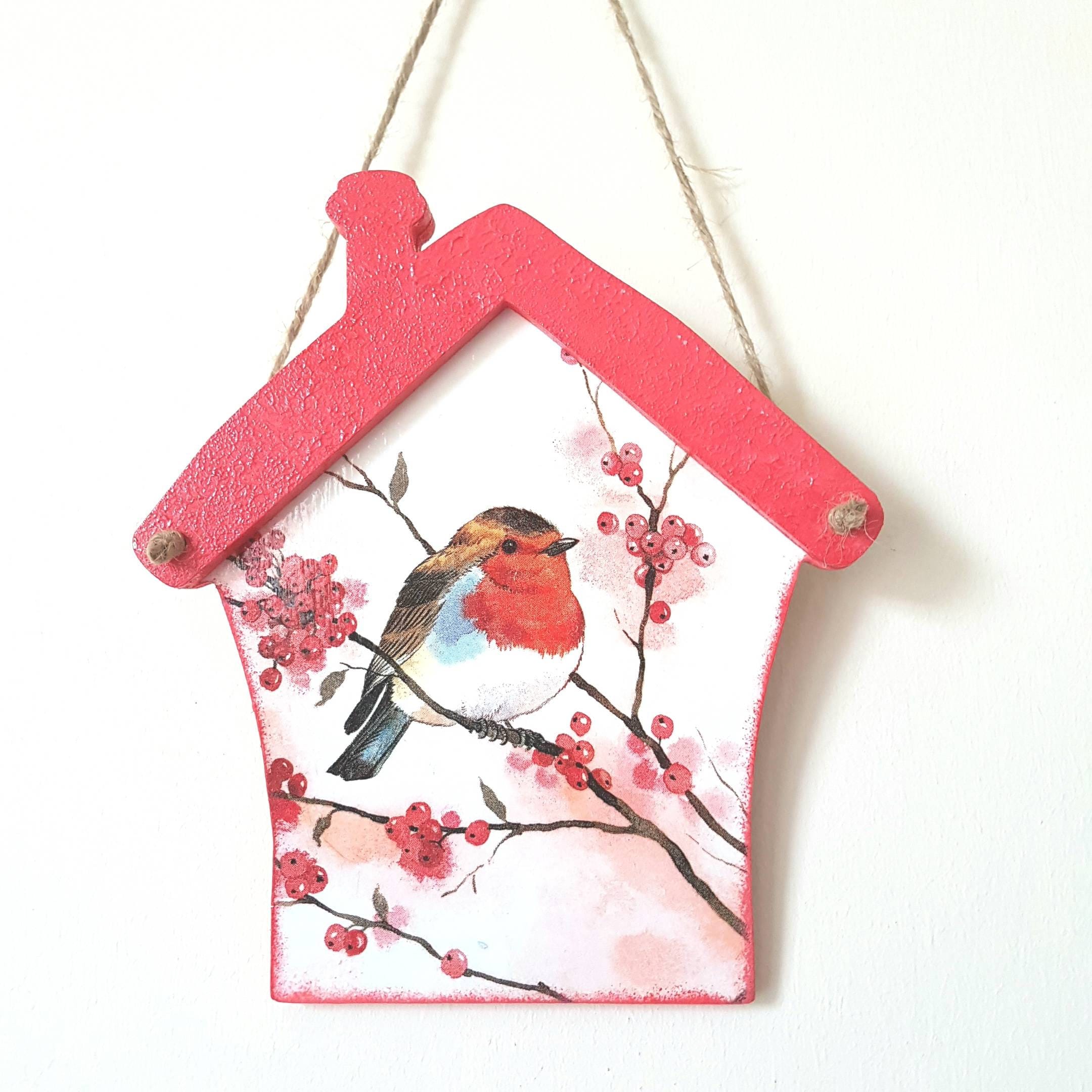 Wall Decor, Bird Plaque, Hanging Bird House, Spring Decor, Decorative ...