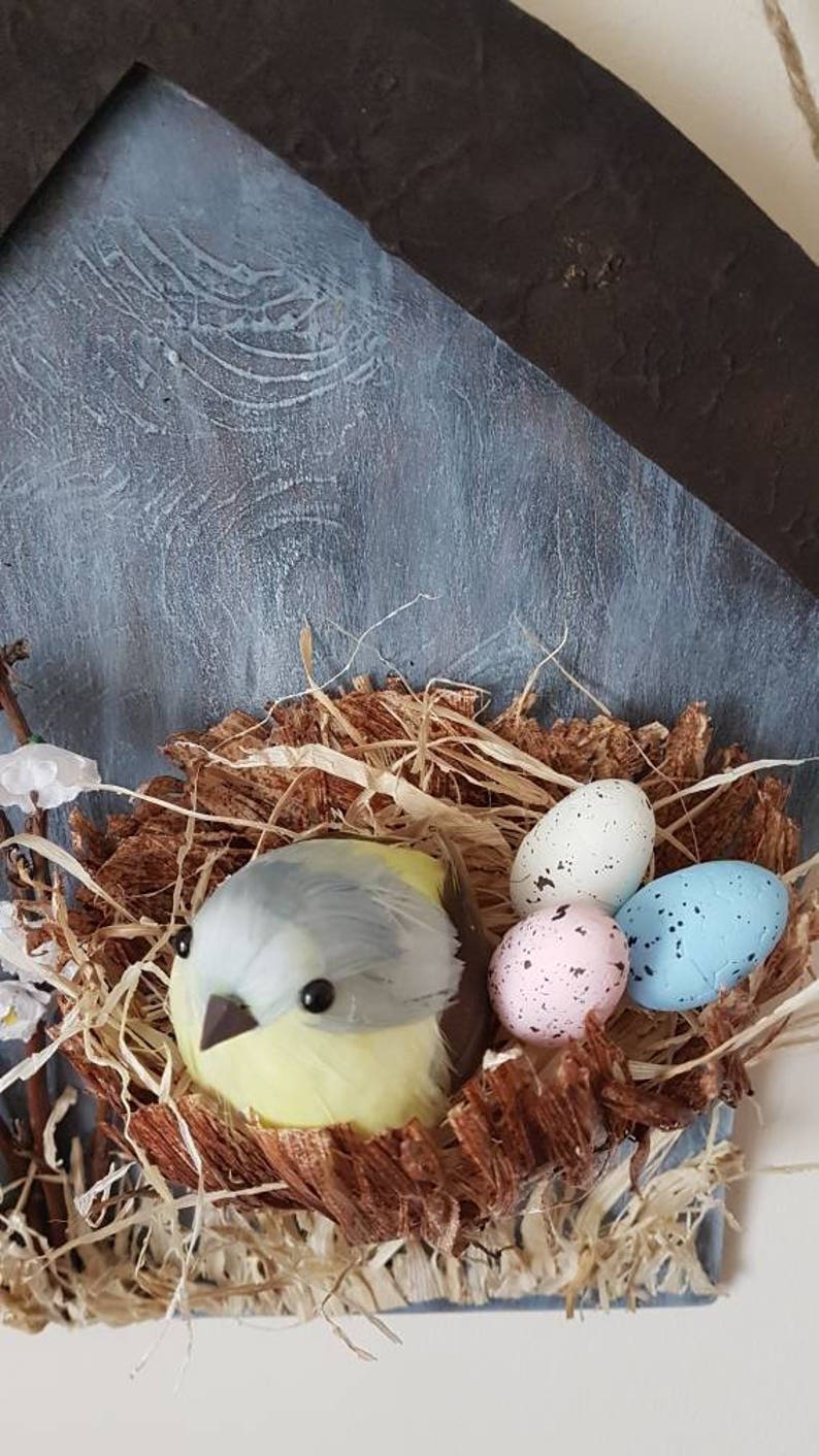 Bird Nest Plaque Hanging Bird House Spring Hanging Decor - Etsy