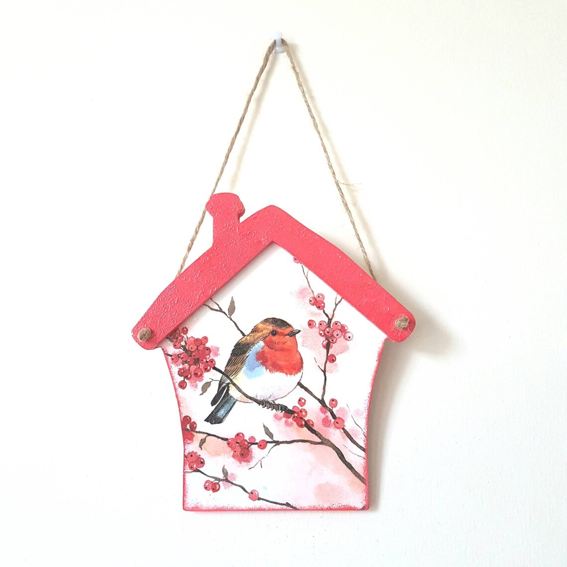 Wall Decor, Bird Plaque, Hanging Bird House, Spring Decor, Decorative ...