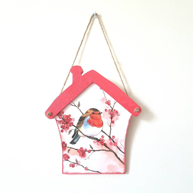 Wall Decor, Bird Plaque, Hanging Bird House, Spring Decor, Decorative ...