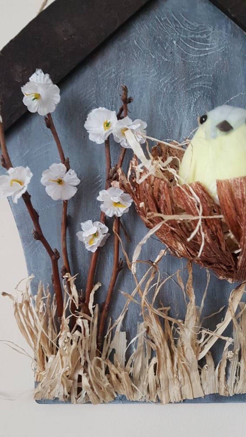 Bird Nest Plaque Hanging Bird House Spring Hanging Decor - Etsy