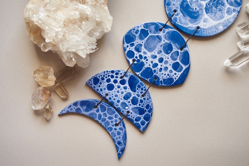 Moon Phases Wall Hanging Ceramic Wall Art Moon Garland - Etsy