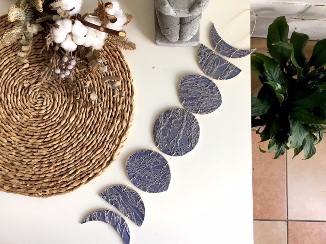 Moon Phases Wall Hanging Ceramic Wall Art for Interior - Etsy