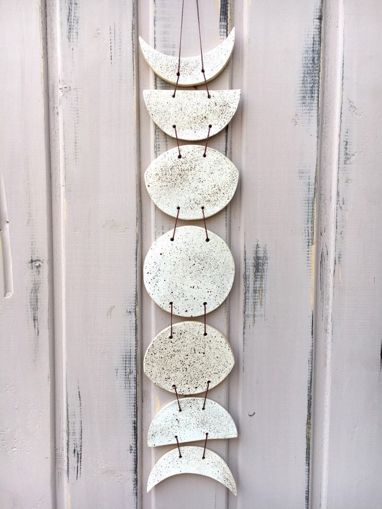 Christmas gift Ceramic moon phases wall hanging decor Lunar | Etsy