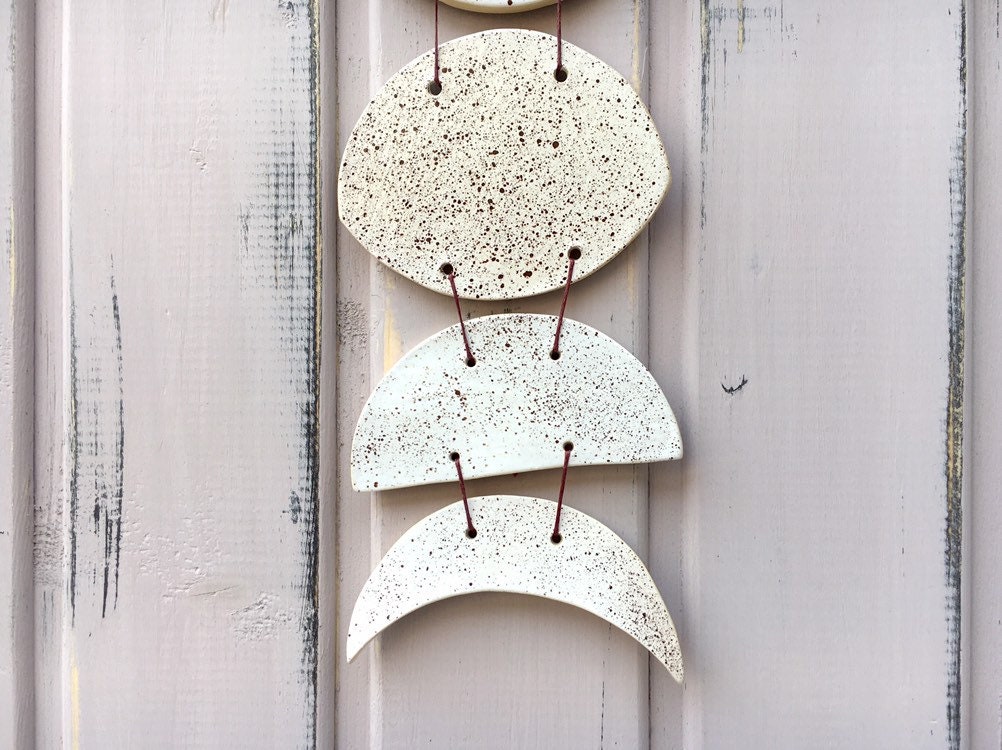 Christmas gift Ceramic moon phases wall hanging decor Lunar | Etsy