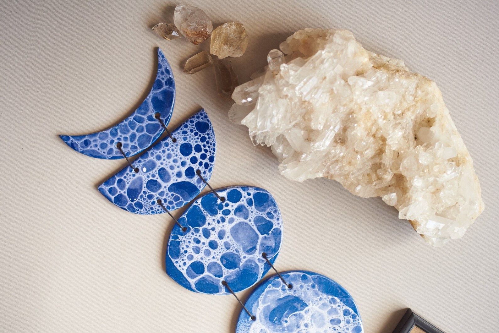 Moon Phases Wall Hanging Ceramic Wall Art Moon Garland - Etsy