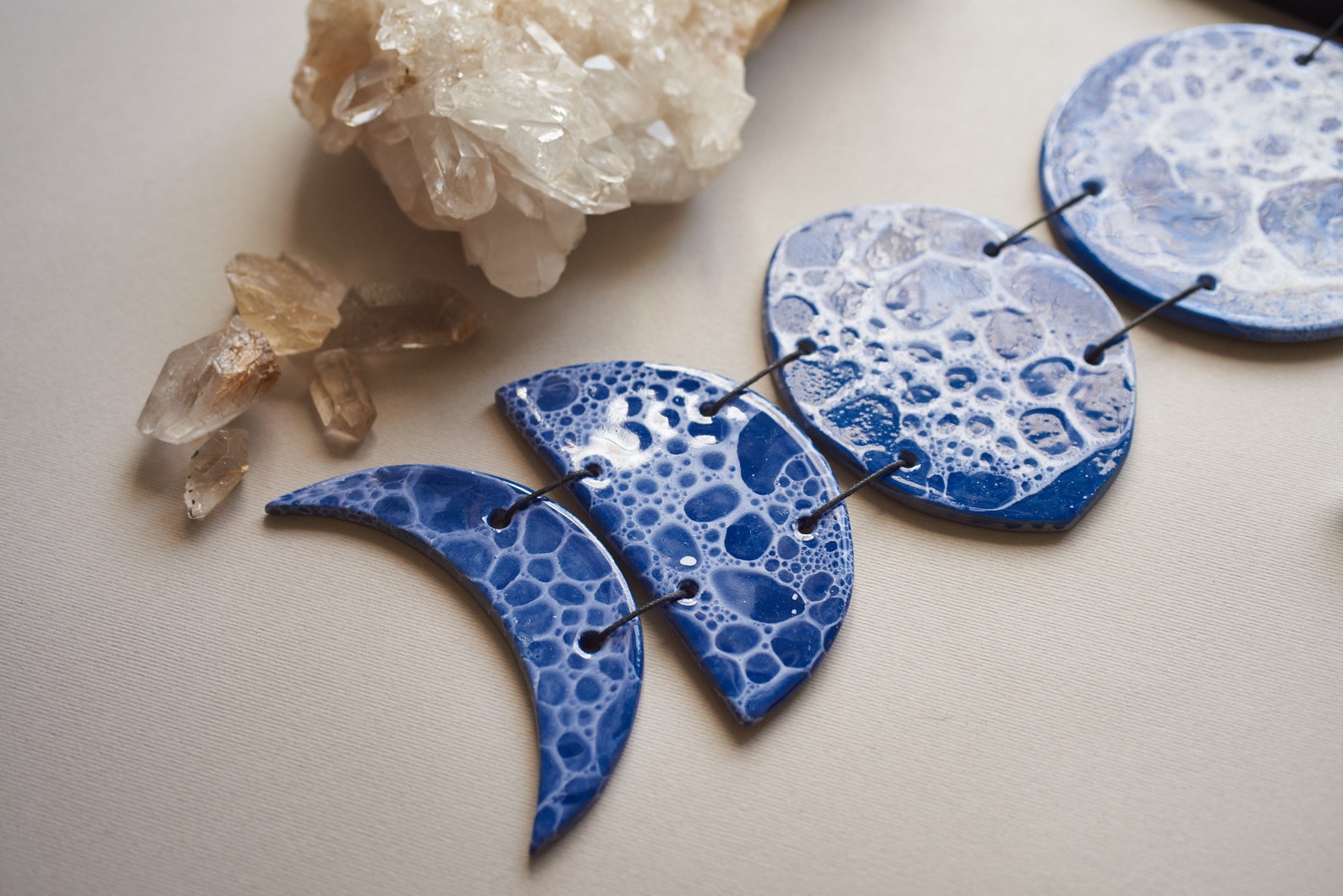 Moon Phases Wall Hanging Ceramic Wall Art Moon Garland - Etsy