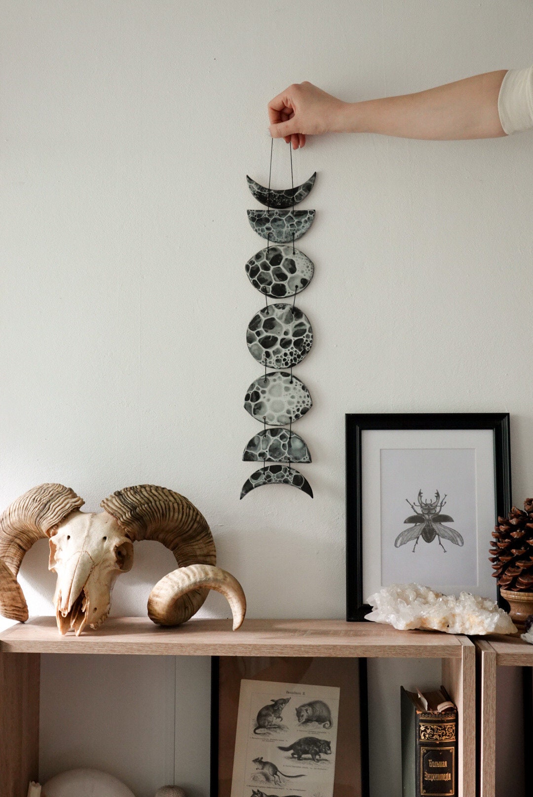 Moon Phases Wall Hanging Moon Calendar Ceramic Wall Art Astrolomy ...