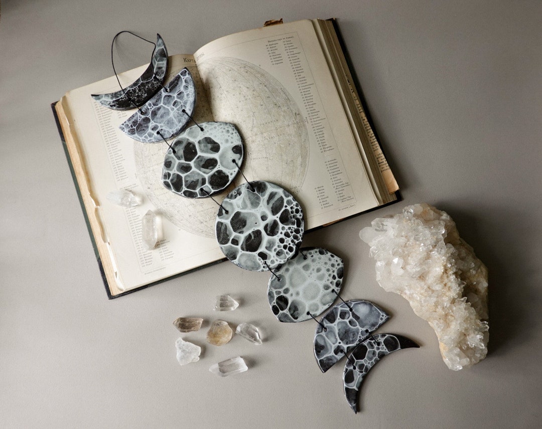 Moon Phases Wall Hanging Moon Calendar Ceramic Wall Art Astrolomy ...