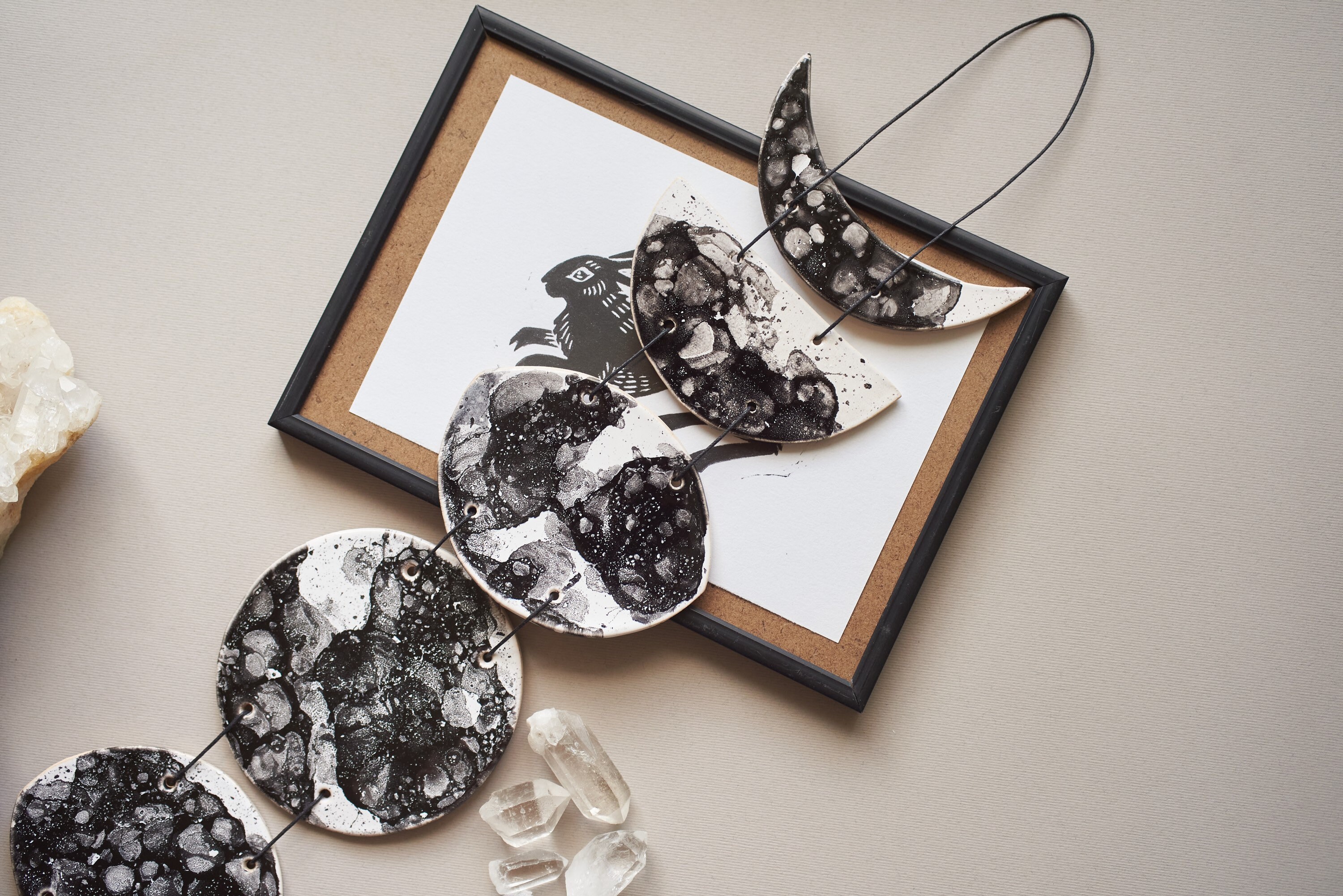 Moon Phases Wall Hanging Lunar Calendar Moon Garland Lunar New Year ...