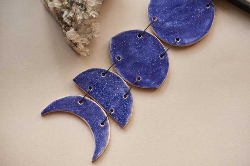 Ceramic Moon Phases Astronomy Lover Gift Crescent Moon Celestial Décor ...